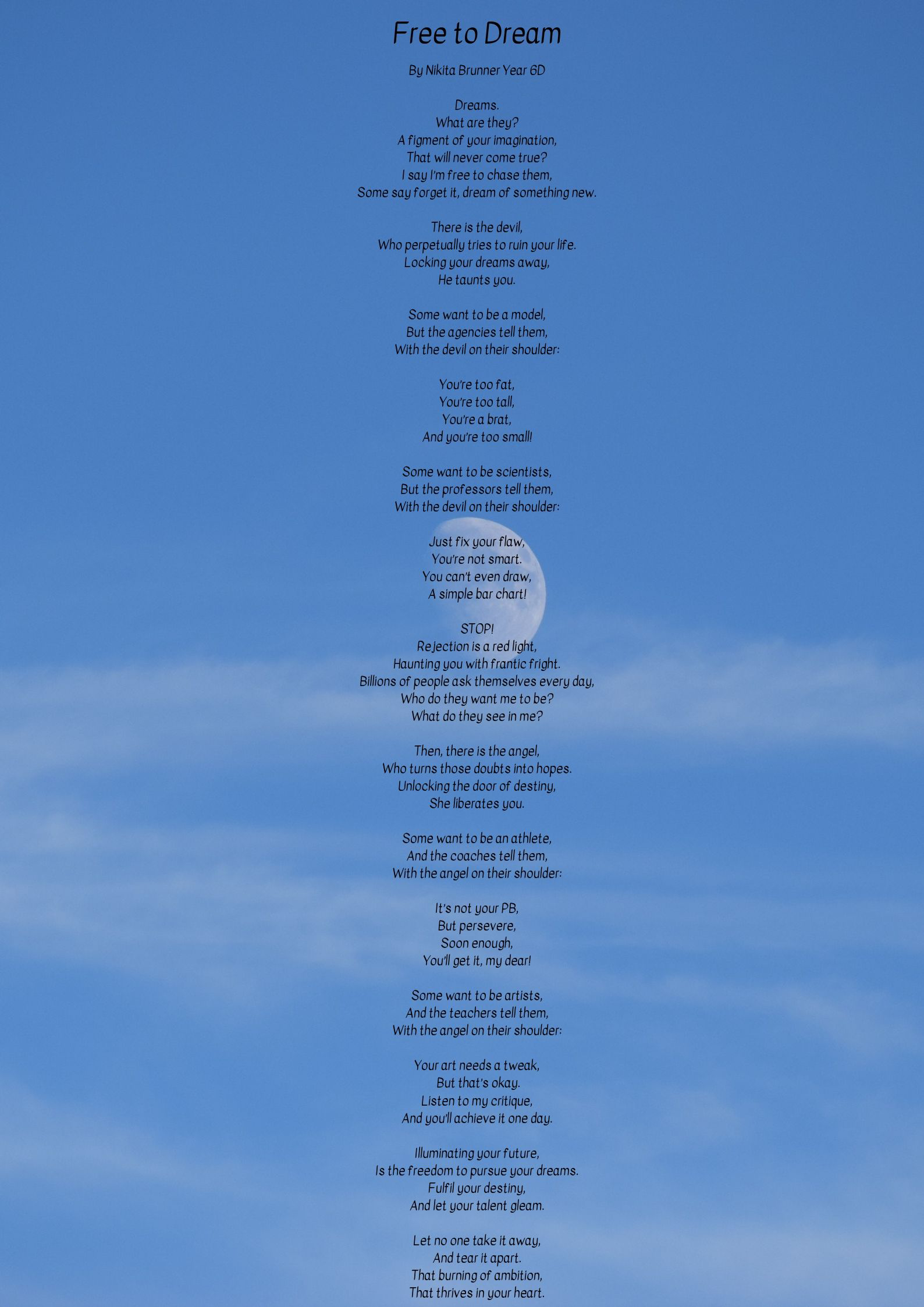 Free To Dream Year 6 Poetry Winner Bangkok Patana School free-to-dream-year-6-poetry-winner-bangkok-patana-school
