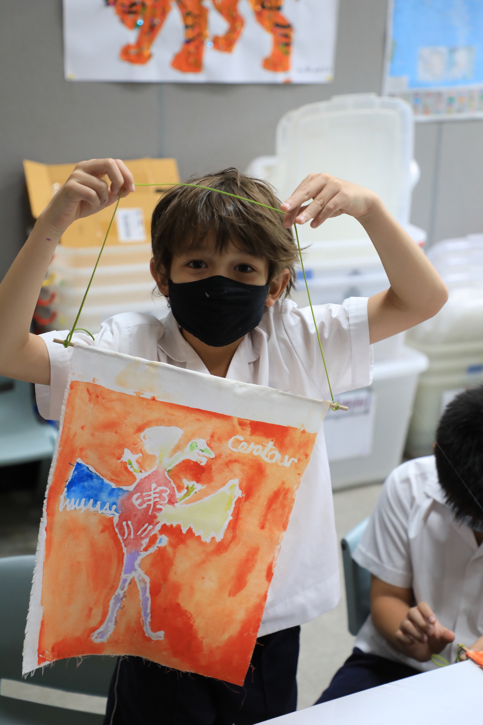 Mythical Beasts on Batik in Year 3 - Bangkok Patana School